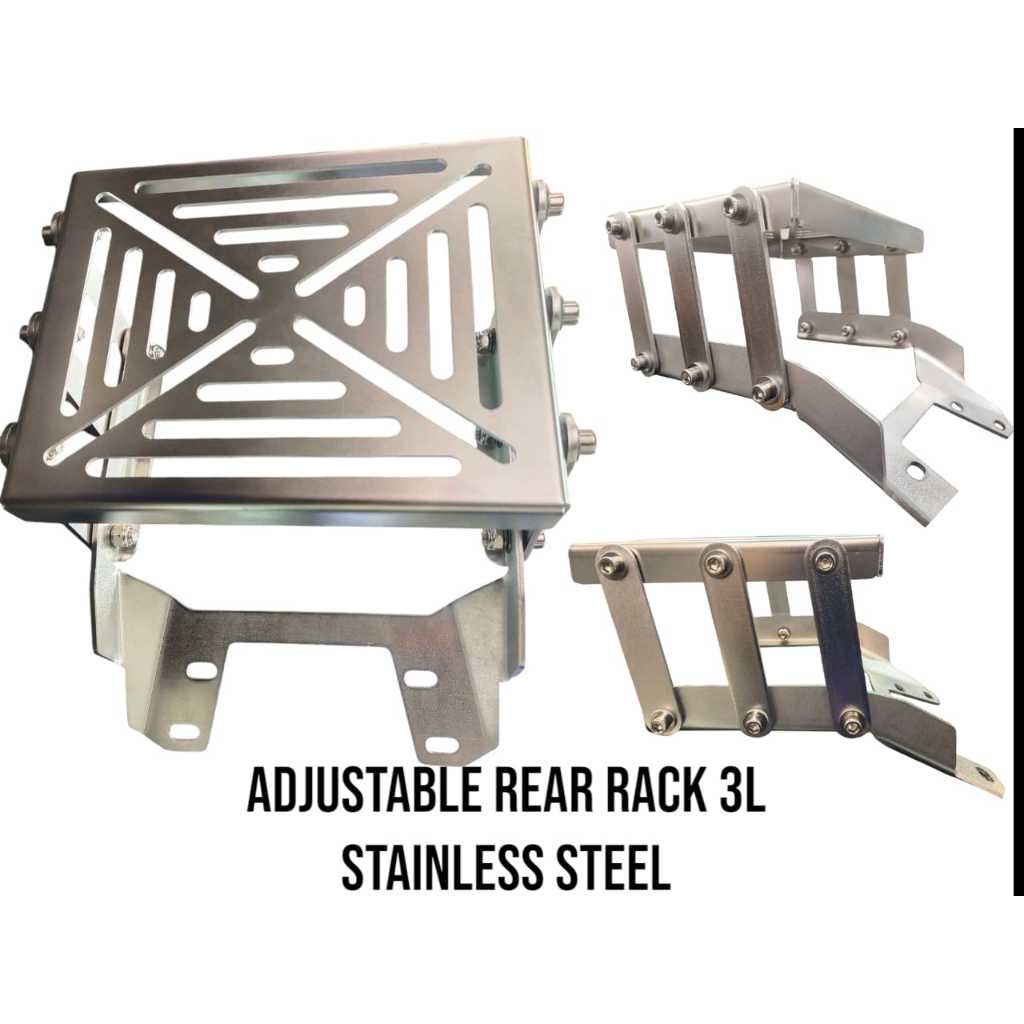 ADJUSTABLE REAR RACK 3L RACK ADJUSTABLE 3KAKI STAINLESS STEEL RACK Y15 ...