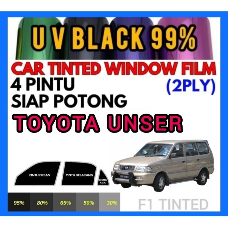 Tinted Kereta Toyota Unser [4 Pintu Siap Potong] UV99% 2PLY Black (30% ...