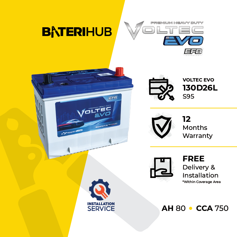 [Installation Provided] 130D26L S95 | Voltec EVO EFB | Car Battery ...