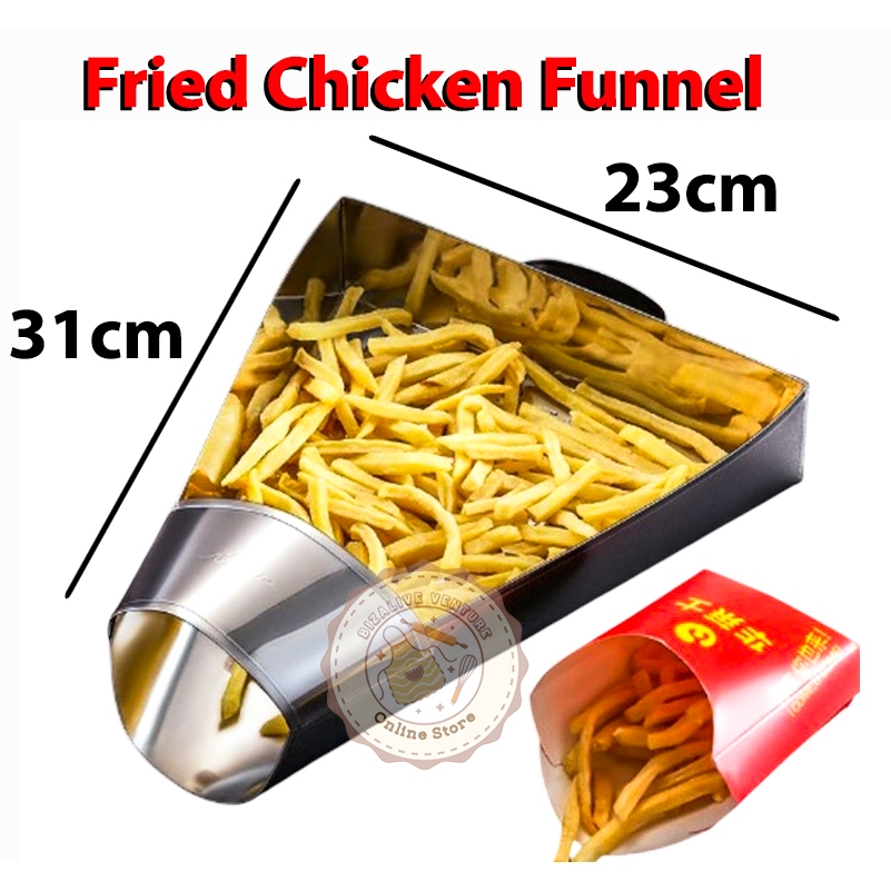 Stainless Steel Corong Ayam | Shaker | Fried Chicken Funnel French ...