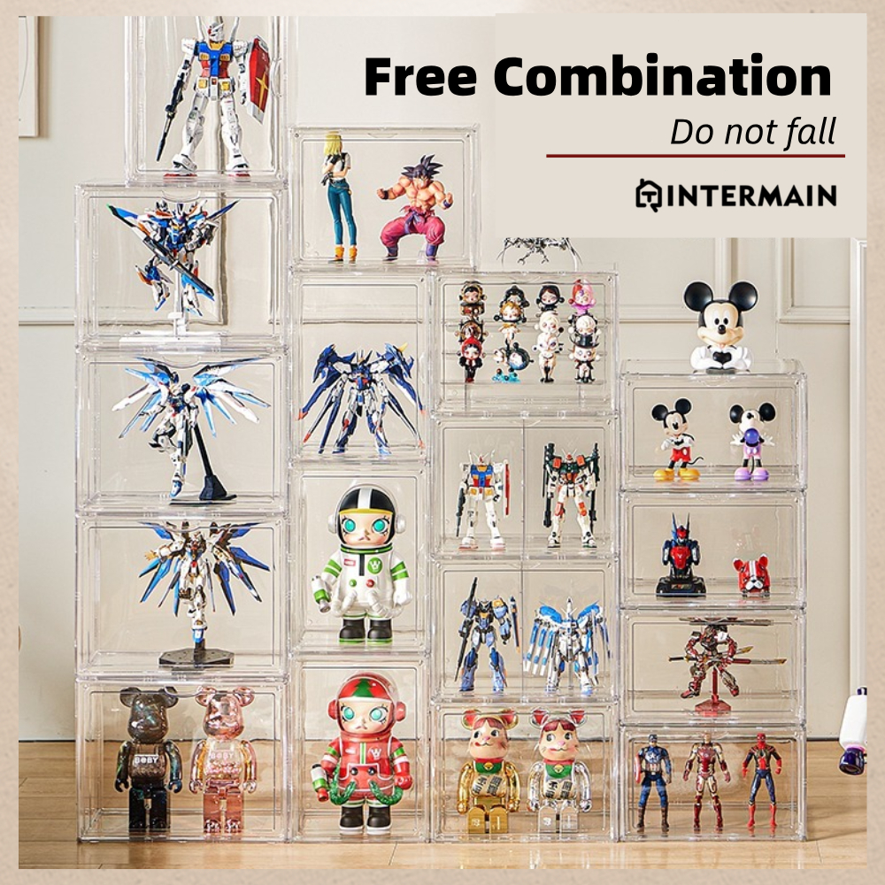 Stackable Gundam Storage Organizer Blind Box Acrylic Display Box Clear ...