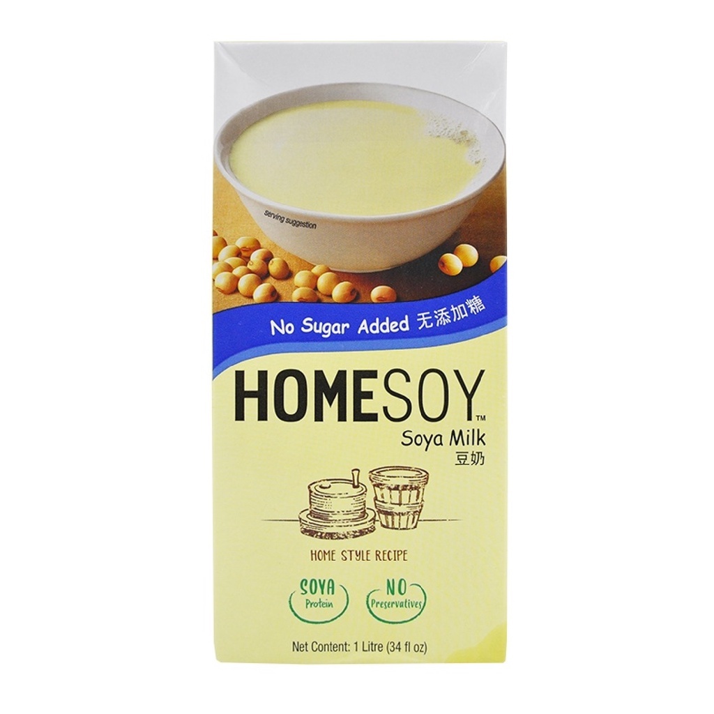 Homesoy No Sugar Added Soya Milk 1L/Susu Kacang Soya/豆奶无添加糖 Ready Stock ...