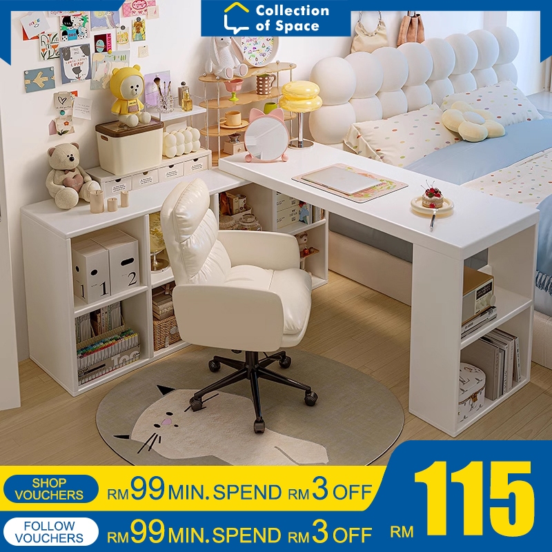 Meja Belajar Study Table With Bookshelf Student Writting Table Office ...