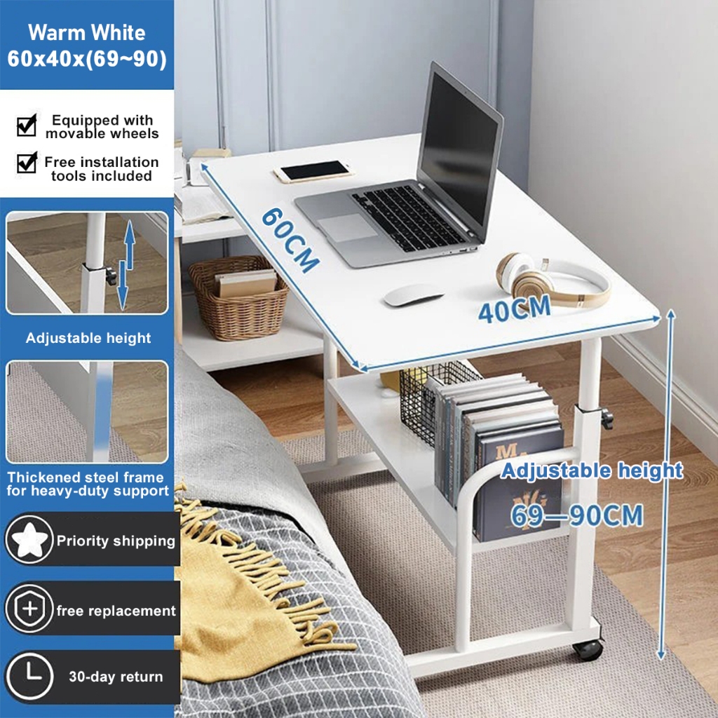 L60/80cm Adjustable Bedside Laptop Table Sofa Side Table ...