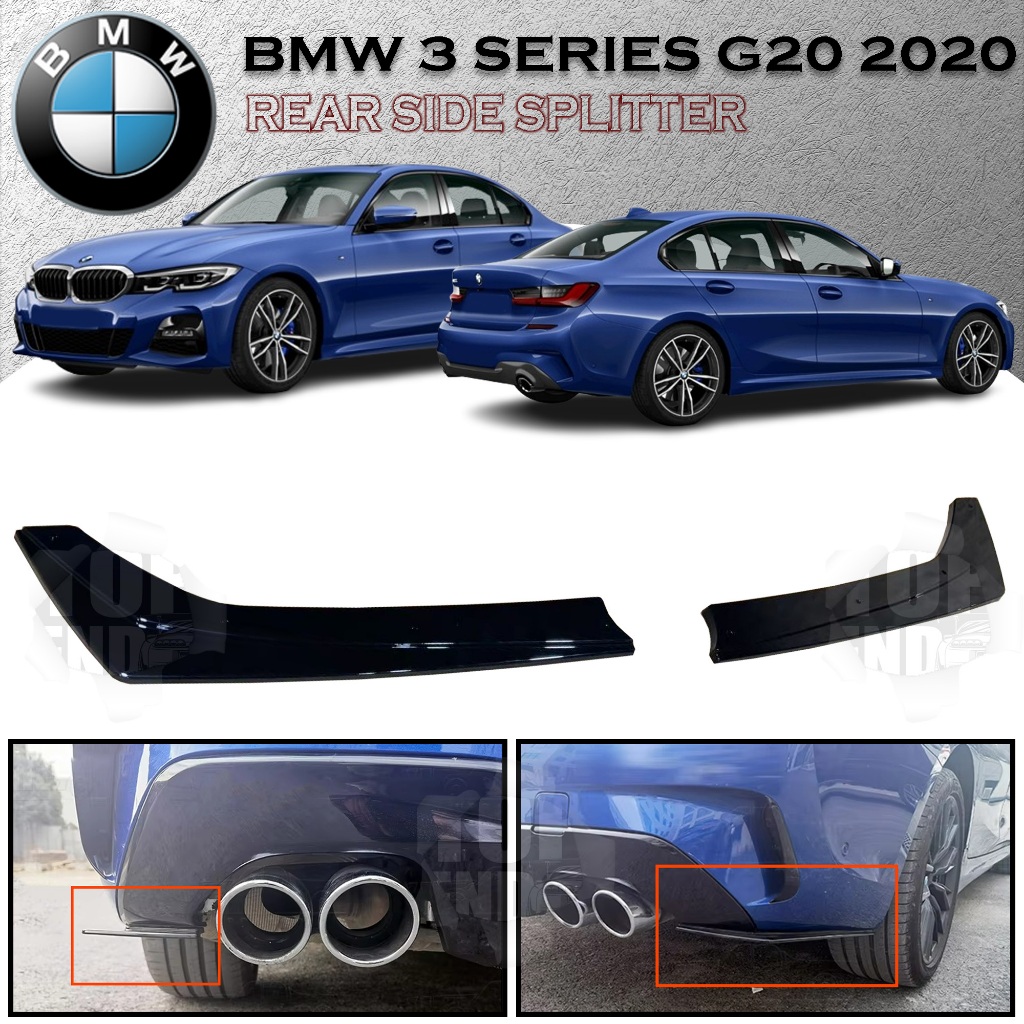 BMW 3 SERIES G20 2020 REAR SIDE SPLITTER WITH PIANO BLACK MARTERIAL ABS ...