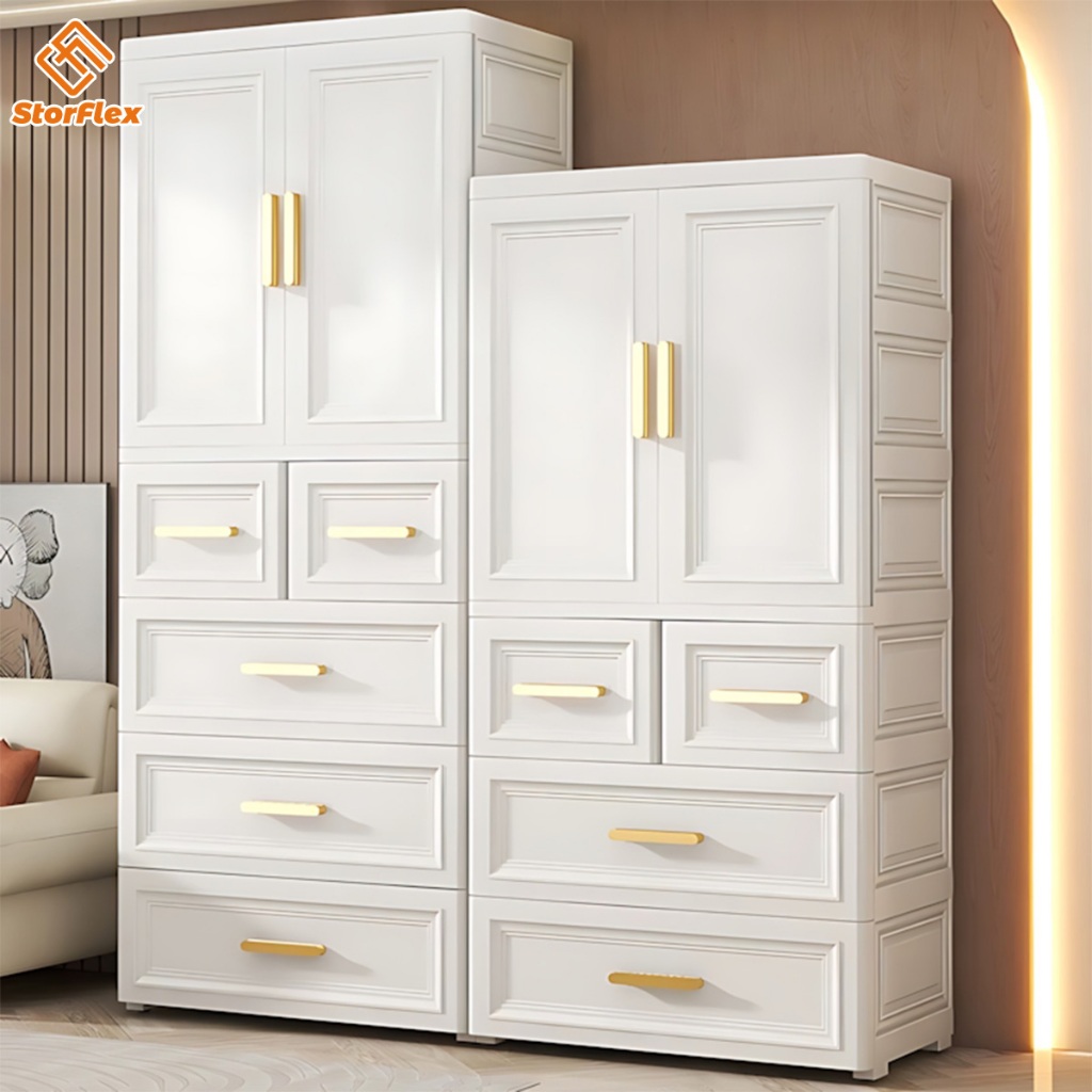 Almari Baju Wardrobe with Drawer Stylish and Durable Clothes Organizer ...