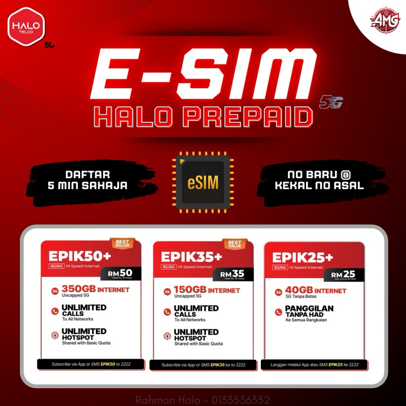 🔥 eSim Halo Telco 350GB 150GB Tune Talk Prepaid 🔥 5G 4G High Speed ...