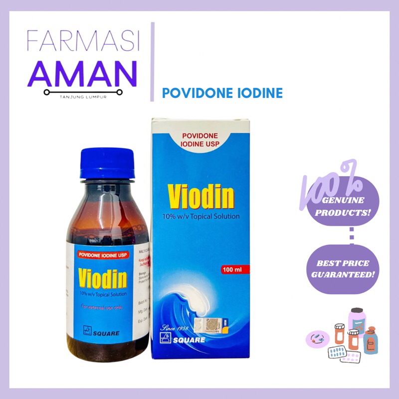 Viodin 10% W/V Topical Solution 100ml (Povidone Iodine USP) | Shopee ...