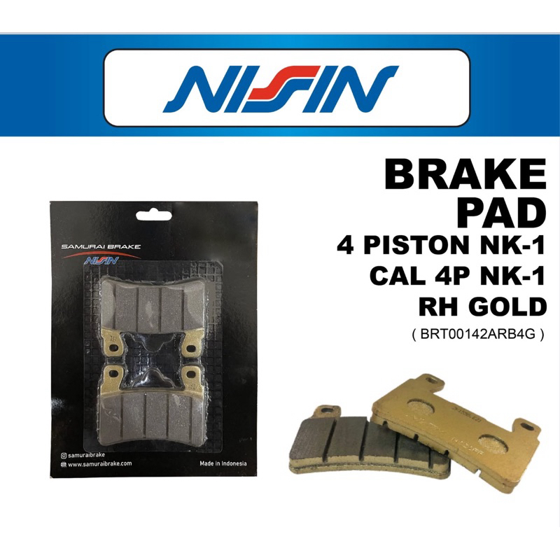 NISSIN OFFICIAL DEALER - 100% ORIGINAL NISSIN NK1 CAL BRAKE PAD /4 PORT ...