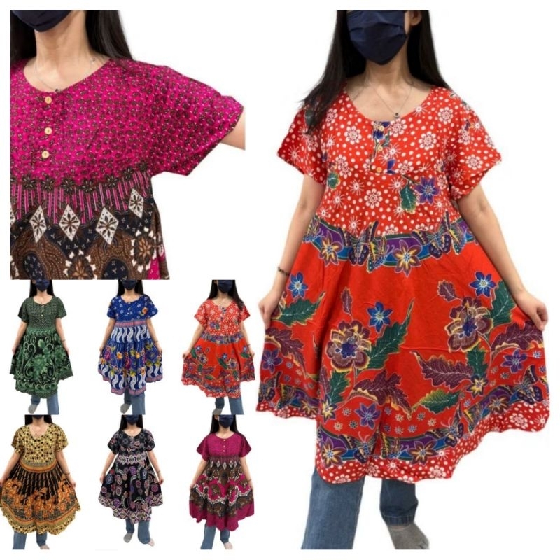 WOMEN BATIK KLOK BOBOK DRESS PLUS SIZE/BAJU BAITK DRESS SIZE BESAR ...