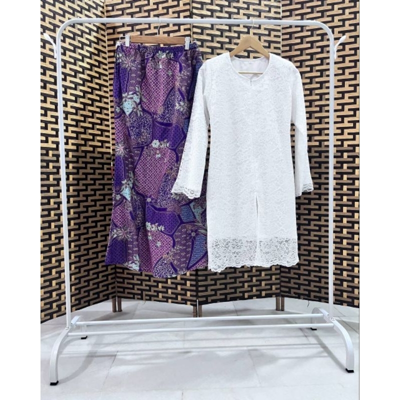 KEBAYA BATIK LACE PUTIH | Shopee Malaysia