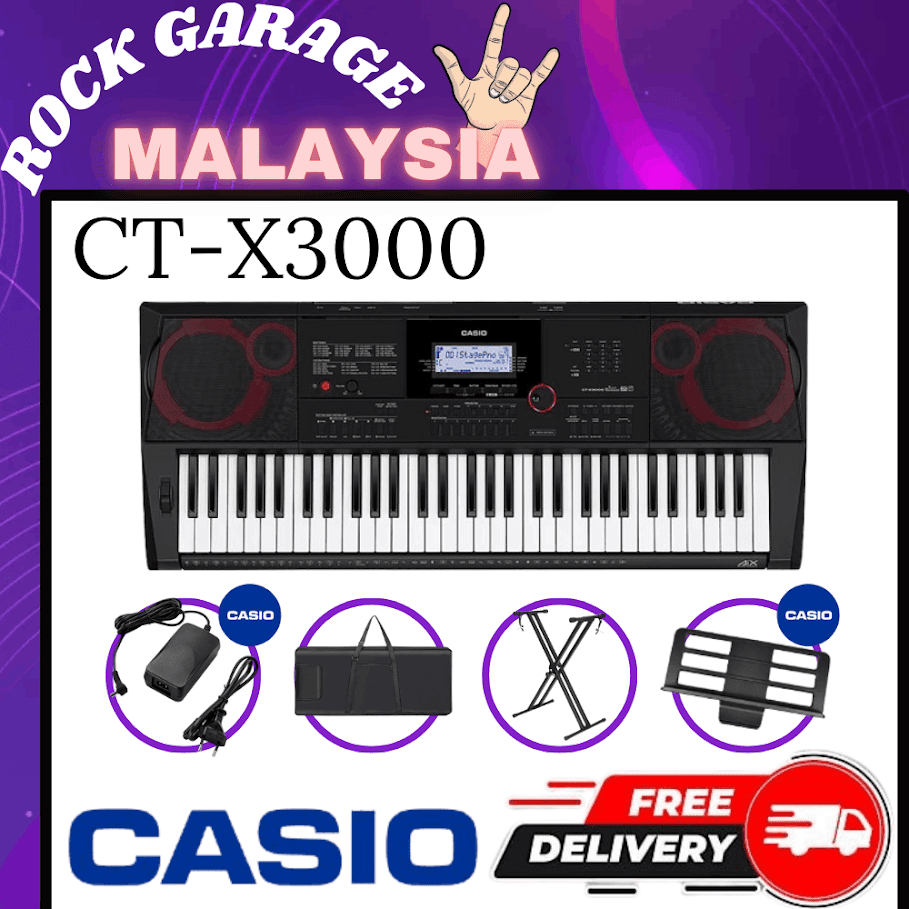 Casio CT-X3000 61-Keys Portable Keyboard With Stand And Piano Bench ( CTX3000 / CTX-3000 ...