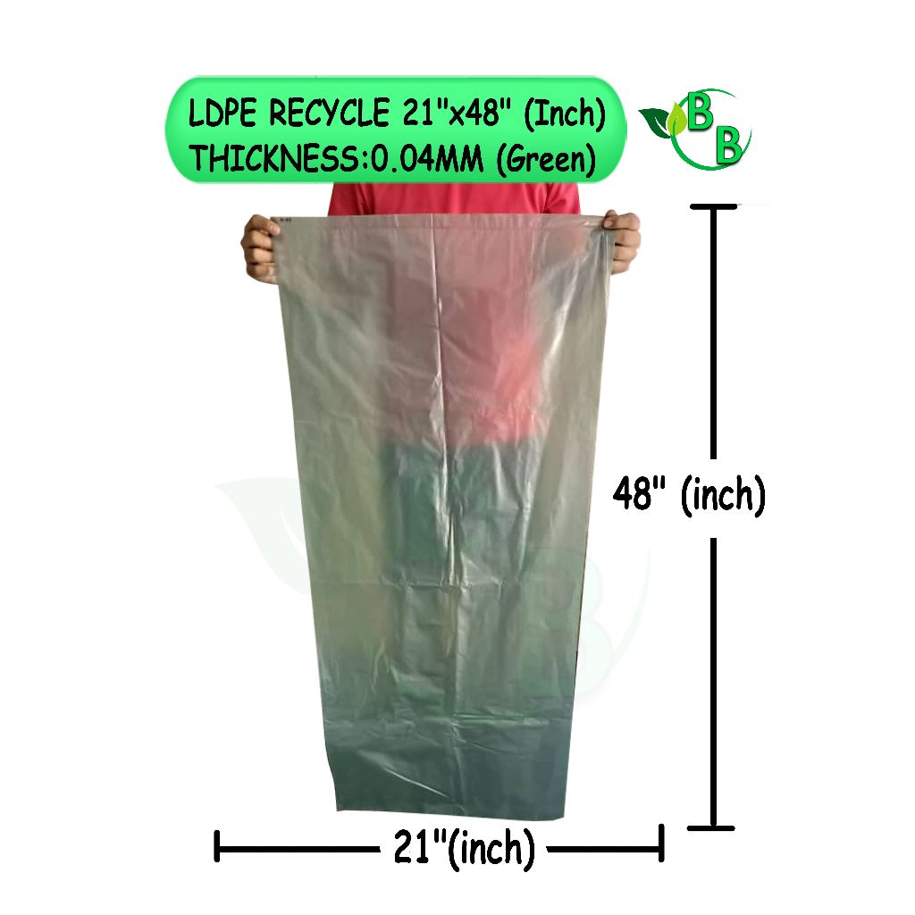 LDPE RECYCLE 21" x 48" (INCH) (GREEN) (1KG) | Shopee Malaysia