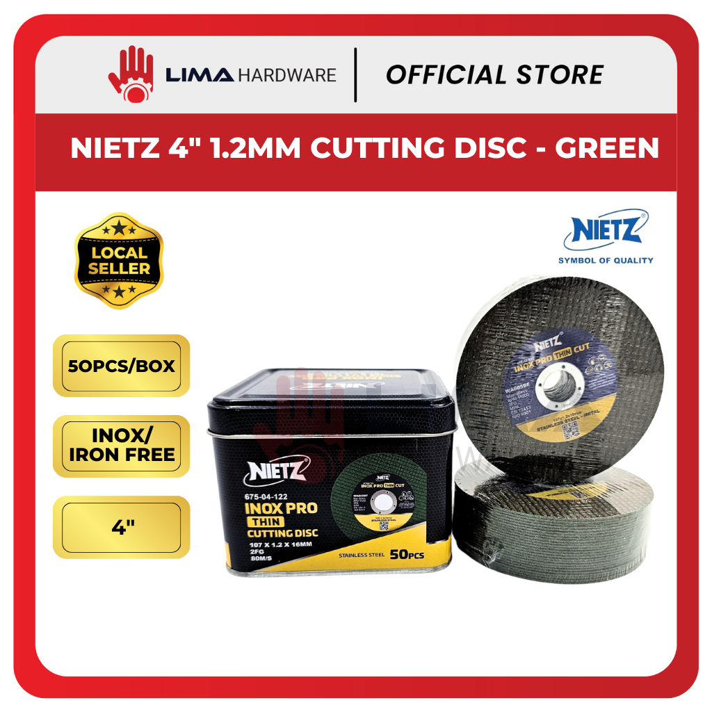NIETZ 4" 1.2MM CUTTING DISC - GREEN 50 pcs | Shopee Malaysia