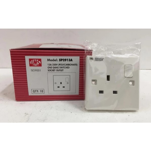 UMS 13A 1 GANG SWITCH SOCKET OUTLET SP2913A | Shopee Malaysia