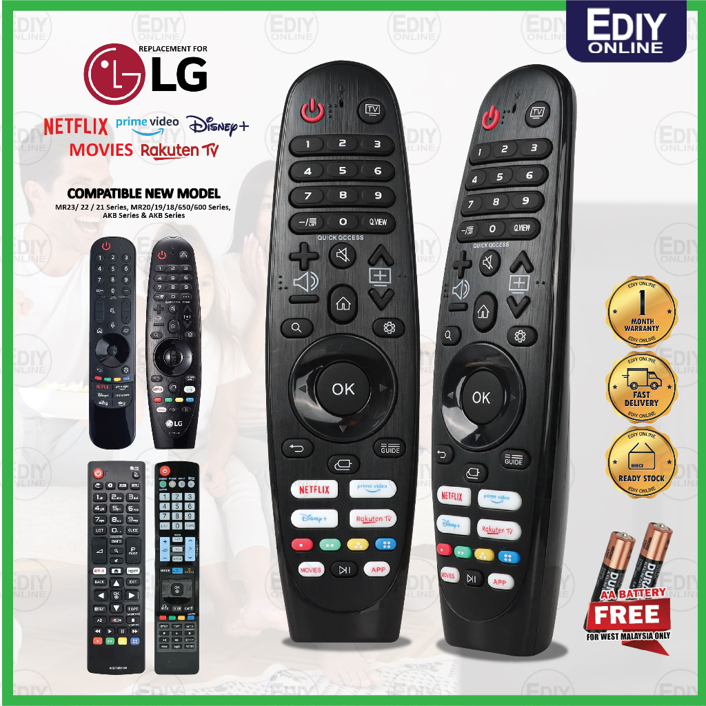 【𝐅𝐑𝐄𝐄 𝐁𝐀𝐓𝐓𝐄𝐑𝐘 𝐀𝐀 𝐗𝟐】REMOTE CONTROL UNIVERSAL LG MAGIC MR21GA MR23GA AN-MR19BA AN-MR18BA AN ...
