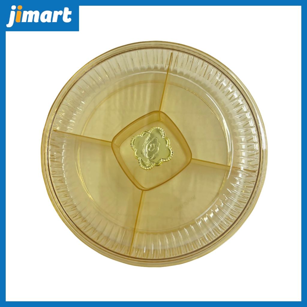 Jimart Crystal Tray with 5 Compartments Air Tight Party Serving Dome ...
