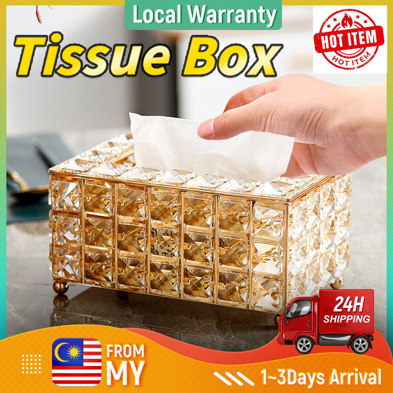 Europe Style Luxury Crystal Tissue Box Cover Paper Towel Storage Box ...