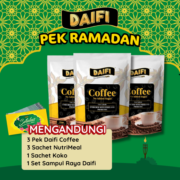 Pek Ramadan Daifi, 3 Pek Daifi Coffee, 1 Set Sampul Raya, 1 Sachet ...