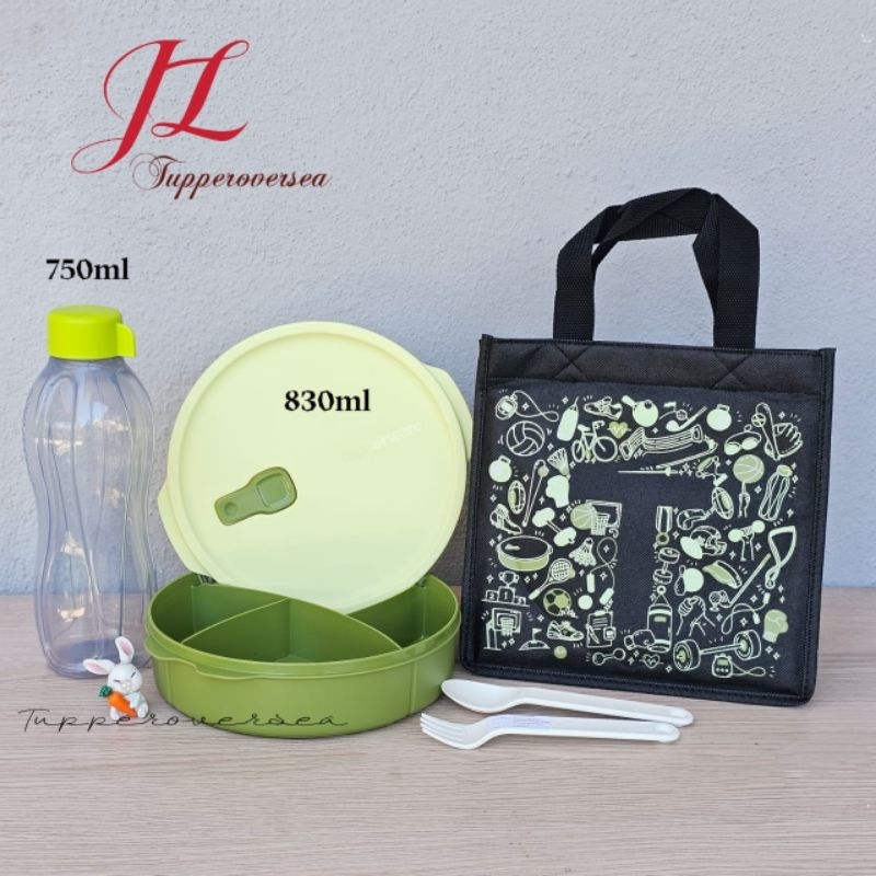 [ Microwaveable ] Tupperware Divided Lunch Box (4 Divider) 830ml ...