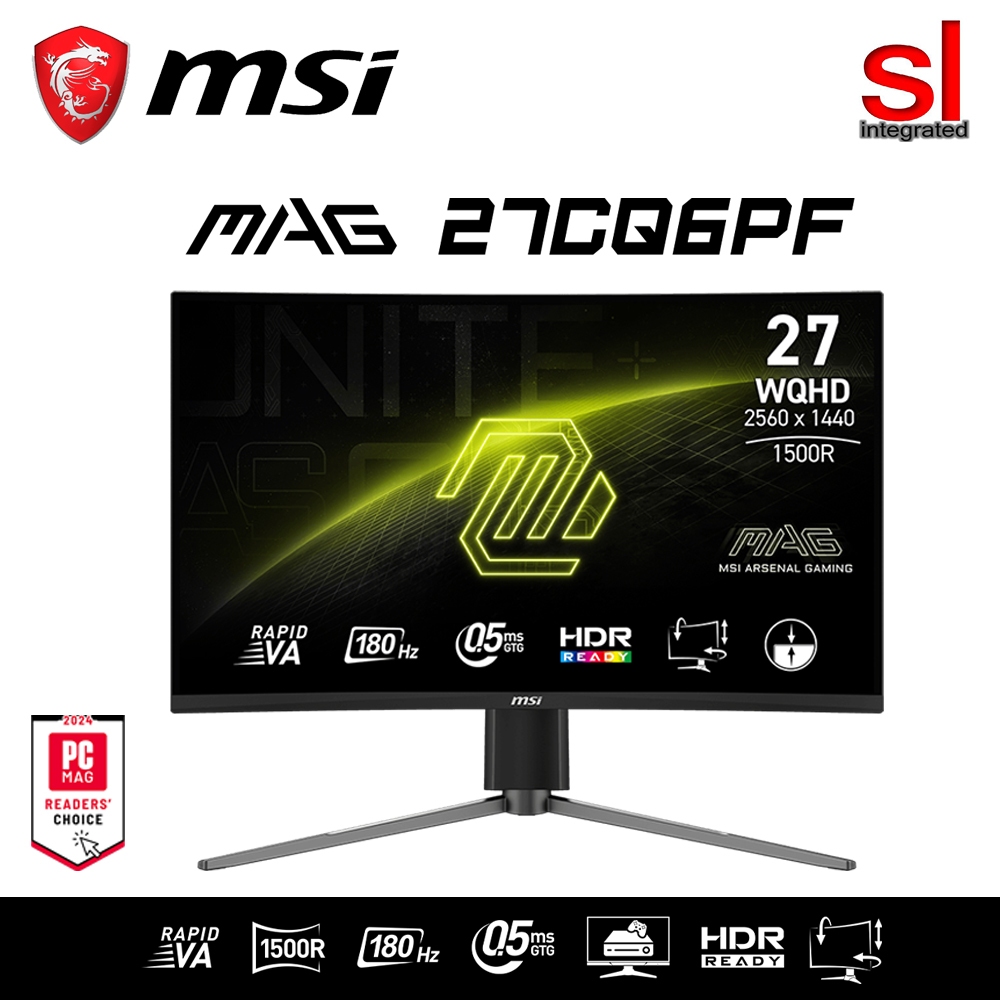 MSI MAG 27CQ6PF 27'' WQHD 180HZ 0.5MS FREESYNC Rapid VA Curve 1500R Gaming Monitor | Shopee Malaysia
