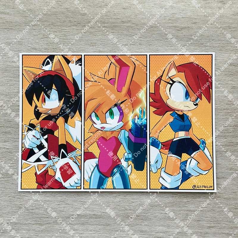 Sonic the Hedgehog Archie Honey & Bunnie & Sally Acorn Trio A5 Art ...