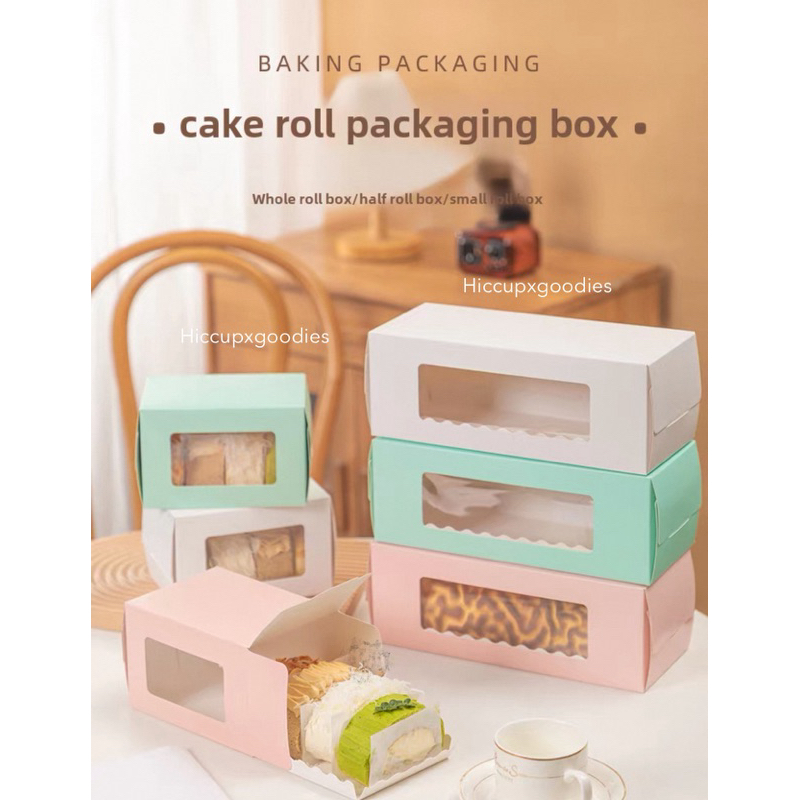 Hiccupxgoodies •swiss roll box cake box kotak swiss roll packaging ...
