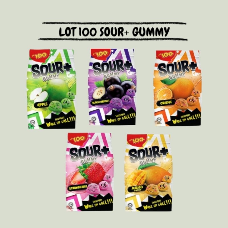 LOT 100 SOUR+ GUMMY (95GM) | Shopee Malaysia