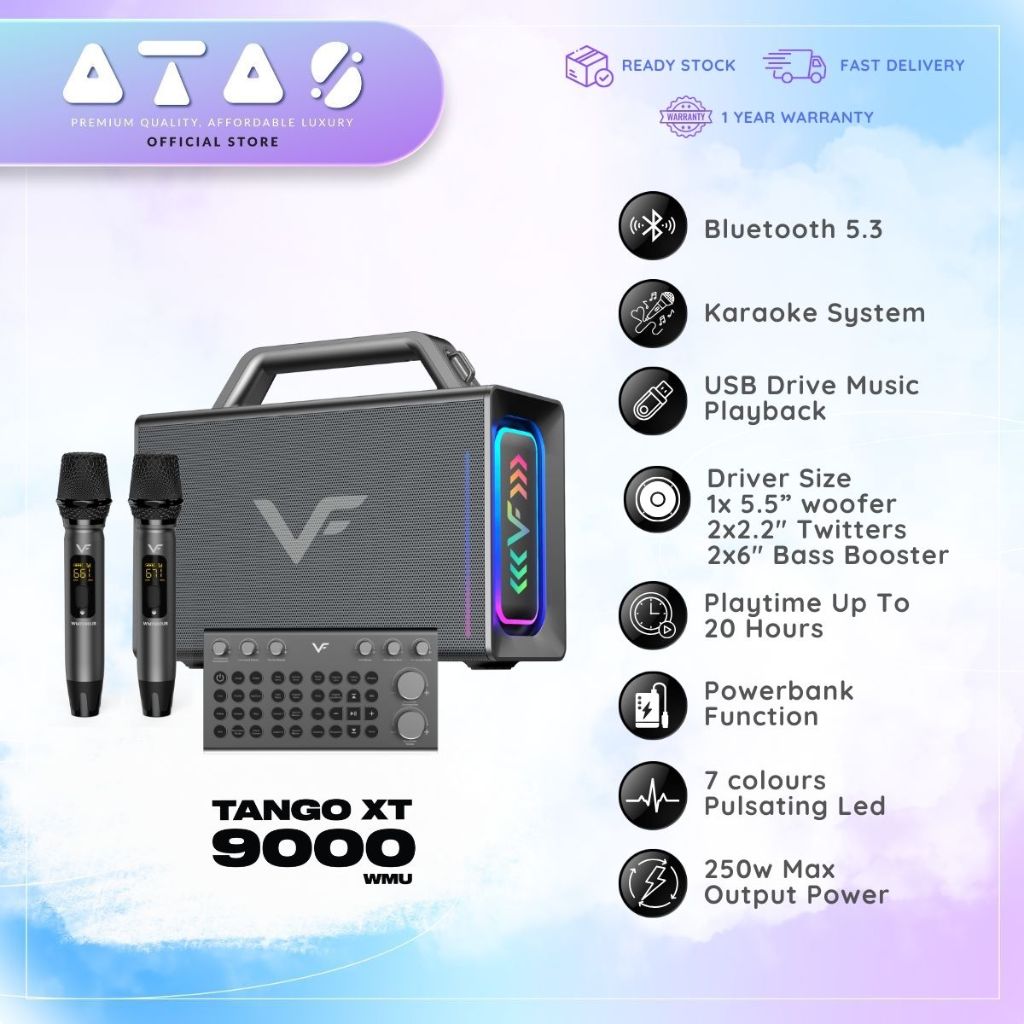 Karaoke Portable Bluetooth Speaker - Tango XT9000 The Ultimate Party Speaker System | Shopee ...