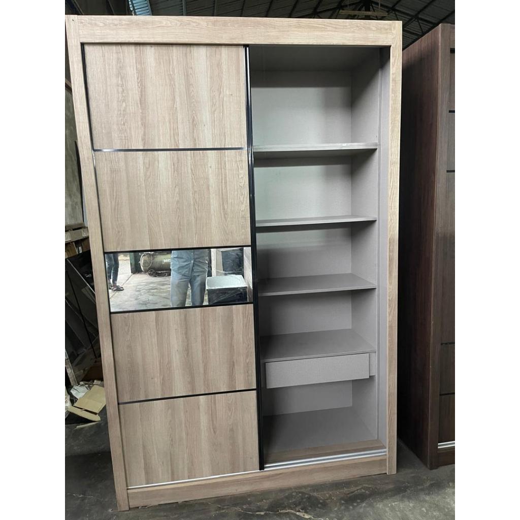 Ampang 2 Sliding Doors Wardrobe Almari Baju 4ft x 6ft/ 4ft x 8ft ...