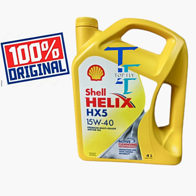 100% ORIGINAL SHELL HELIX HX5 15W40 MINERAL PREMIUM MULTI - GRADE ENGINE OIL 4L | Shopee Malaysia