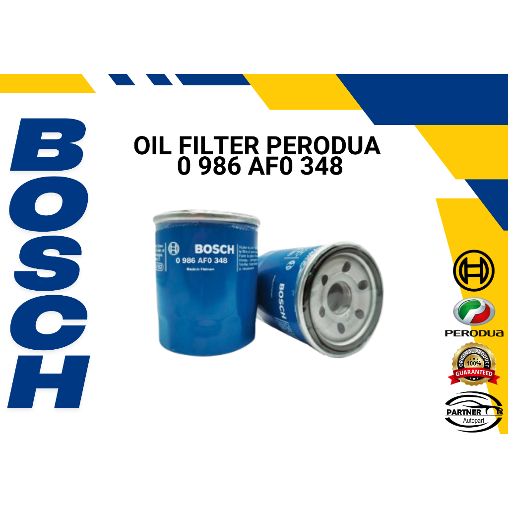 BOSCH OIL FILTER 0 986 AF0 348 FOR PERODUA ALZA / KELISA / KENARI ...
