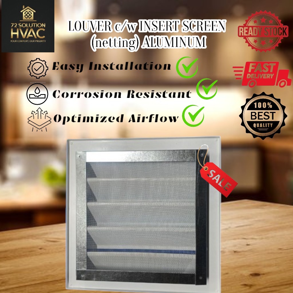 LOUVER c/w INSERT SCREEN (netting) ALUMINUM | Shopee Malaysia