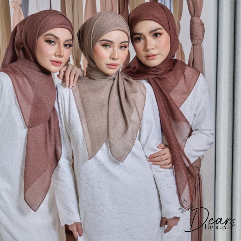 [READY STOCK] DEAR DEARAYA - TUDUNG BAWAL PLAIN MONOGRAM COTTON VOILE ...