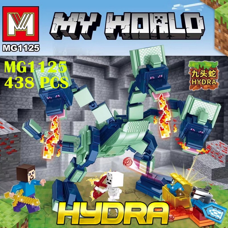MG BLOCKS MG1125 My World Minecraft Series The Hydra Dragon Bricks 438 ...