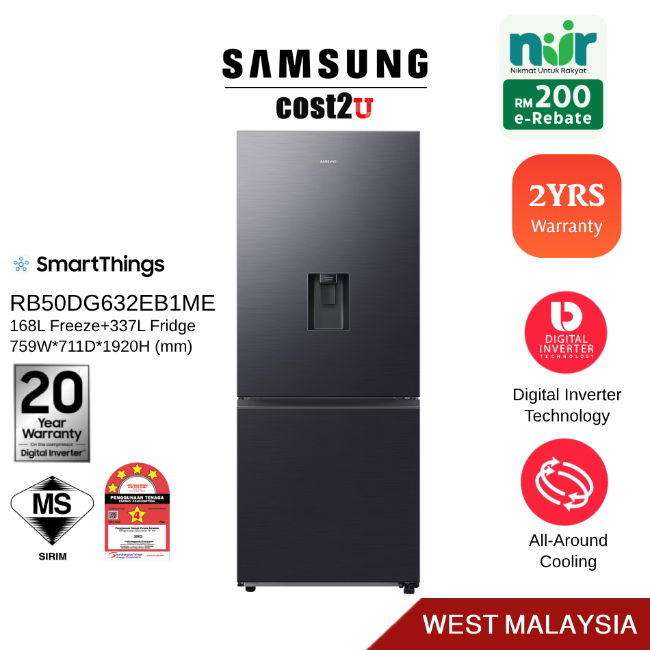 [NUR] Samsung 505L Bottom Mount Freezer Inverter Refrigerator (Water ...