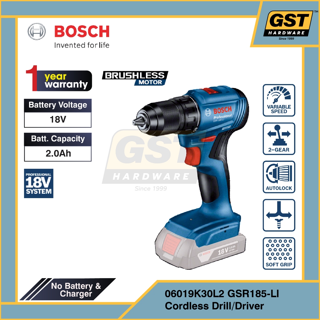 Bosch Brushless Cordless Drill 18V GSR185LI Hand Drill Cordless ...