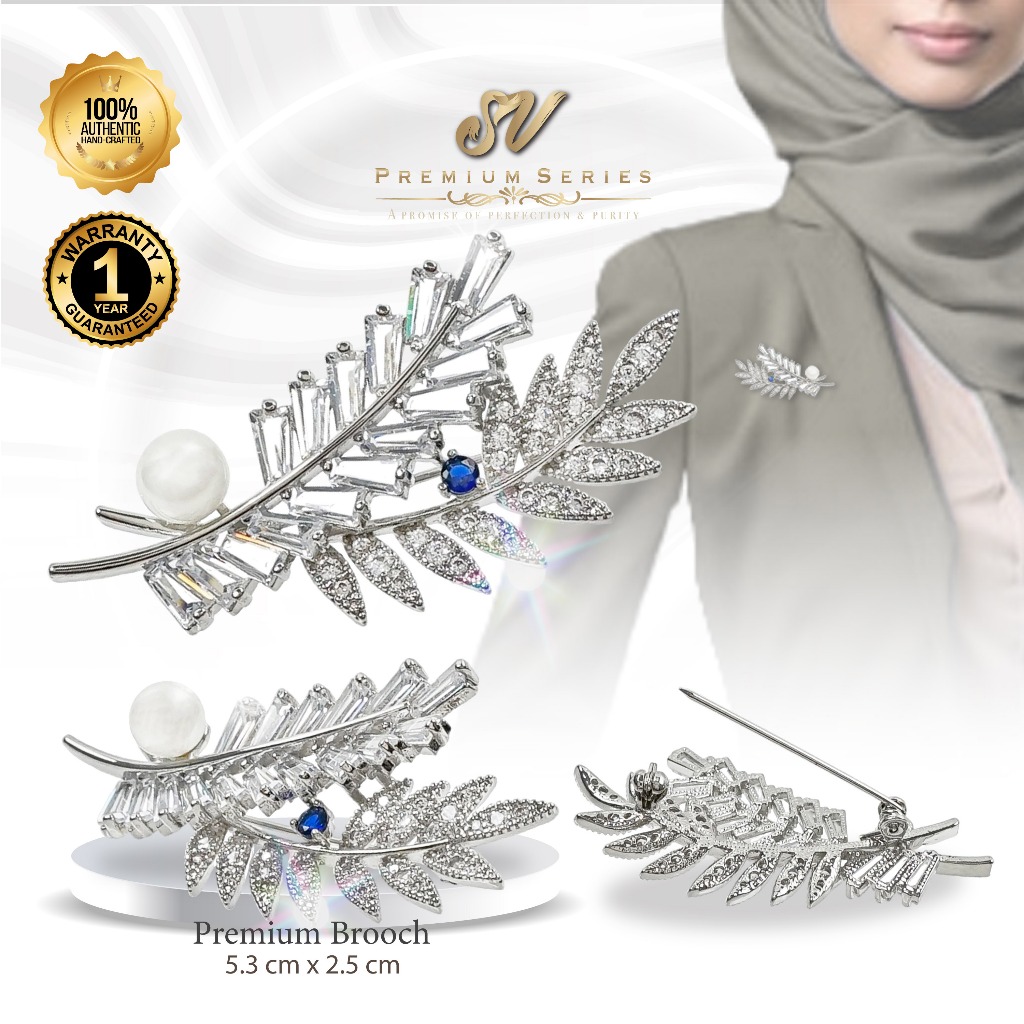 Sv Premium Kerongsang Tudung Crystal Mewah Zircon Brooch Bahu Pin ...