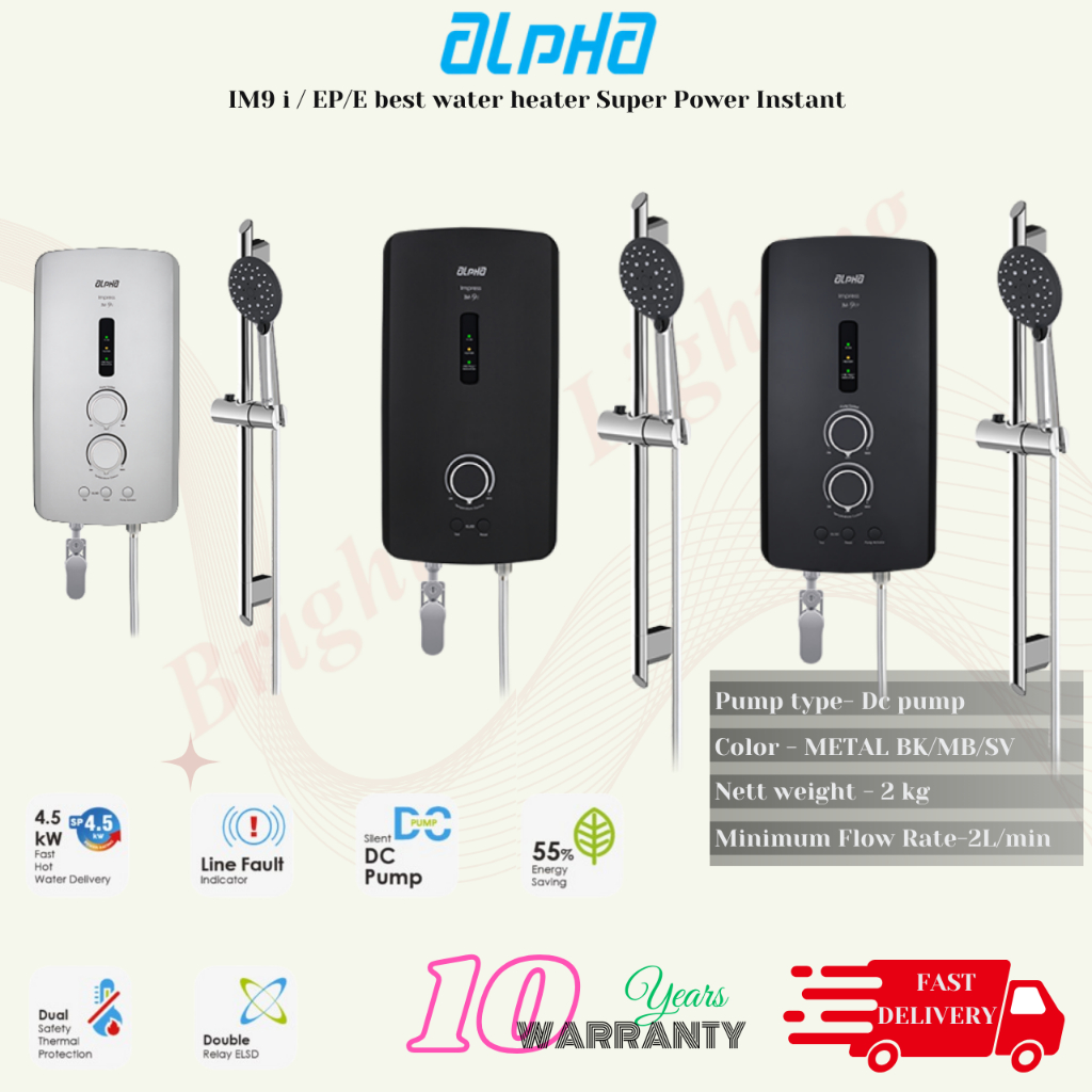 ALPHA IM9 i Instant Water Heater DC Pump 2025 BEST HEATER | Shopee Malaysia