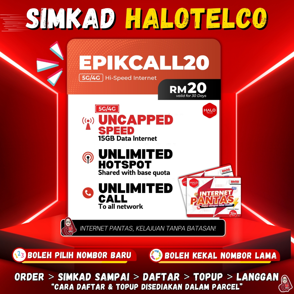 💥𝗘𝗣𝗜𝗞 𝟮𝟬+ | 4G/5G UNLIMITED SPEED & CALL | 15GB DATA + HOTSPOT | SIMKAD HALOTELCO TUNETALK ...