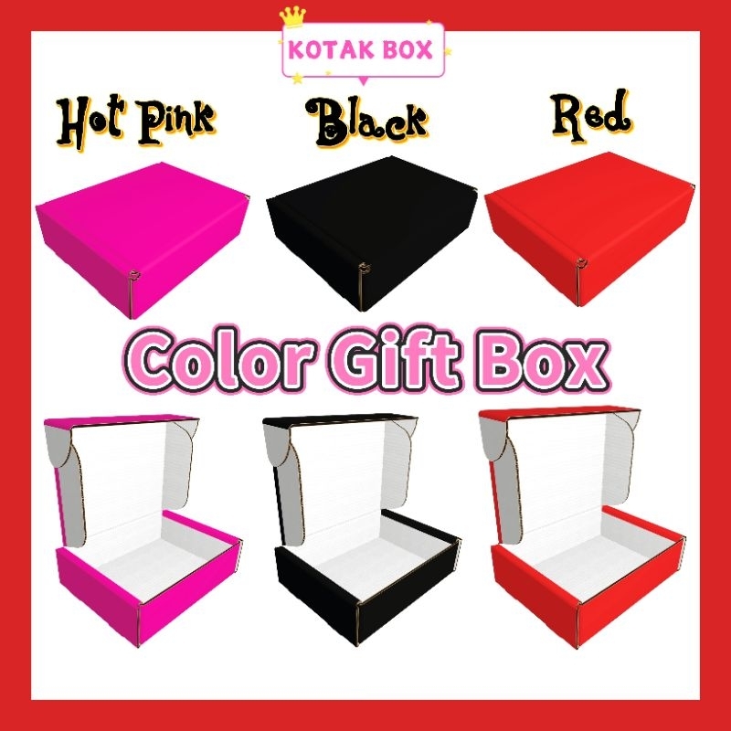 Colour Gift Box / Black / Red / Hot Pink Box / B-Flute | Shopee Malaysia