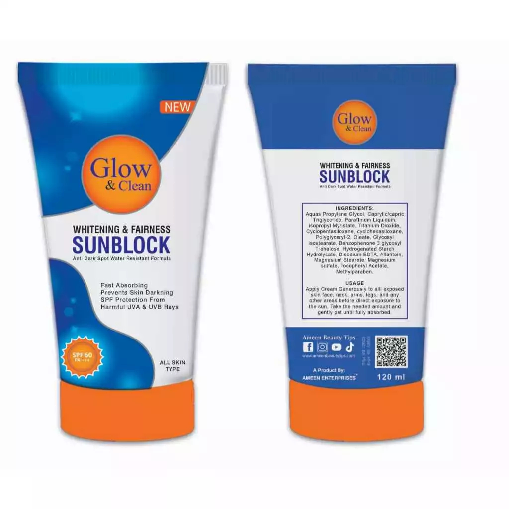 💯% Original, Glow & Clean Whitening and fairness SunBlock new farmula ...