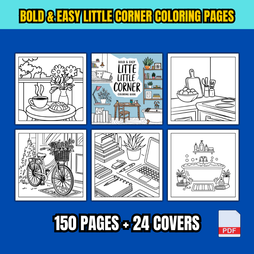 [PDF] 150 Bold & Easy Little Corner Coloring Pages For Kids | Shopee ...