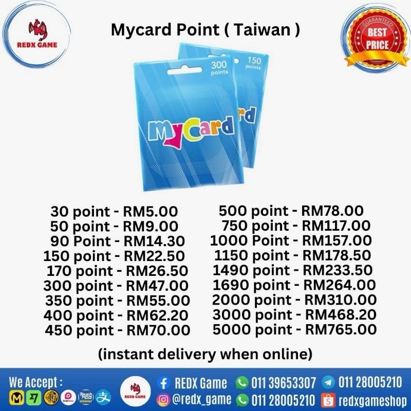 REDX GAME MYCARD TW FAST PROCESS | Shopee Malaysia