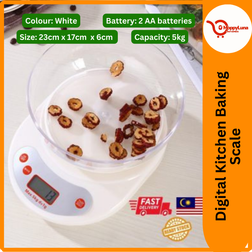 Kitchen Baking Cooking Scale Digital Capacity 5KG Weight Scale ...