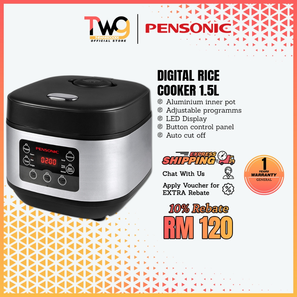 PENSONIC DIGITAL RICE COOKER 1.5L | PSR-1500D | Shopee Malaysia