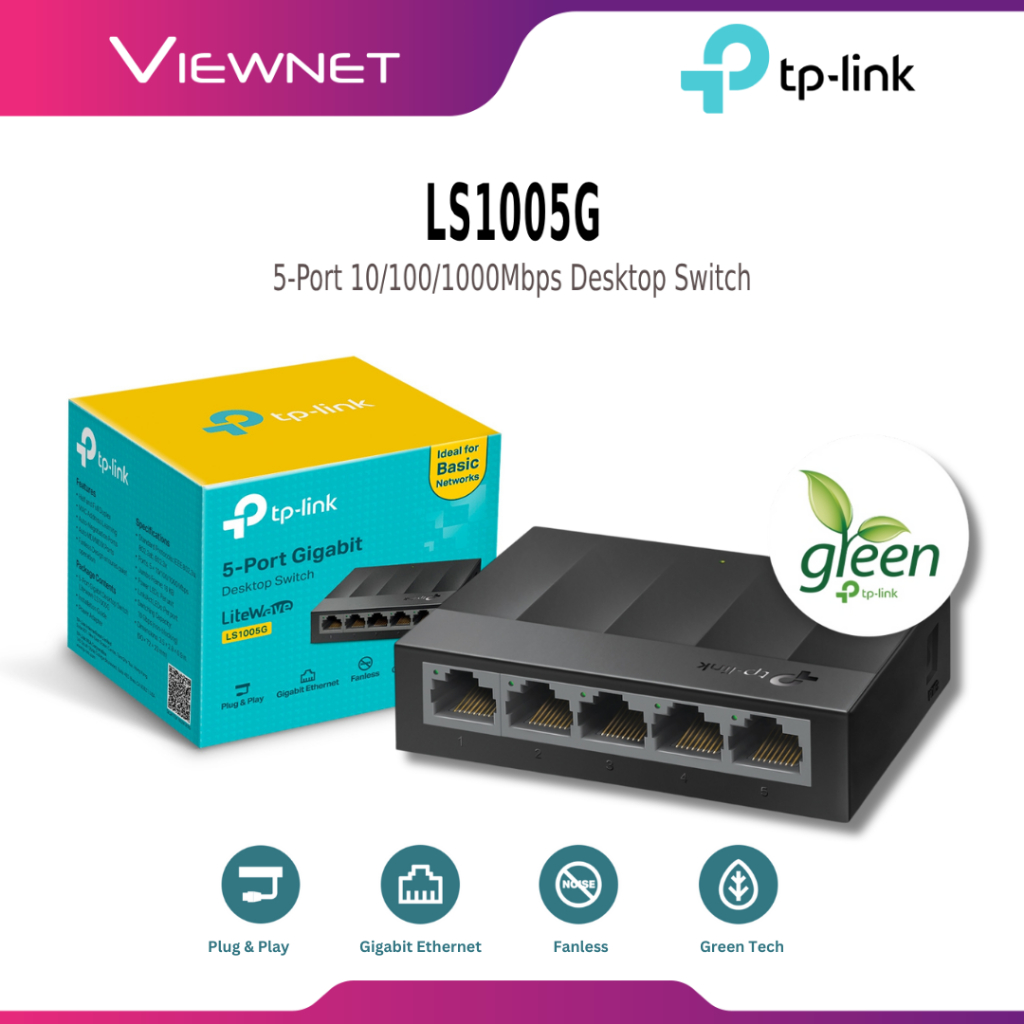 TP-LINK LS1005G 5-PORTS / LS1008G 8-PORTS 10/100/1000MBPS DESKTOP ...