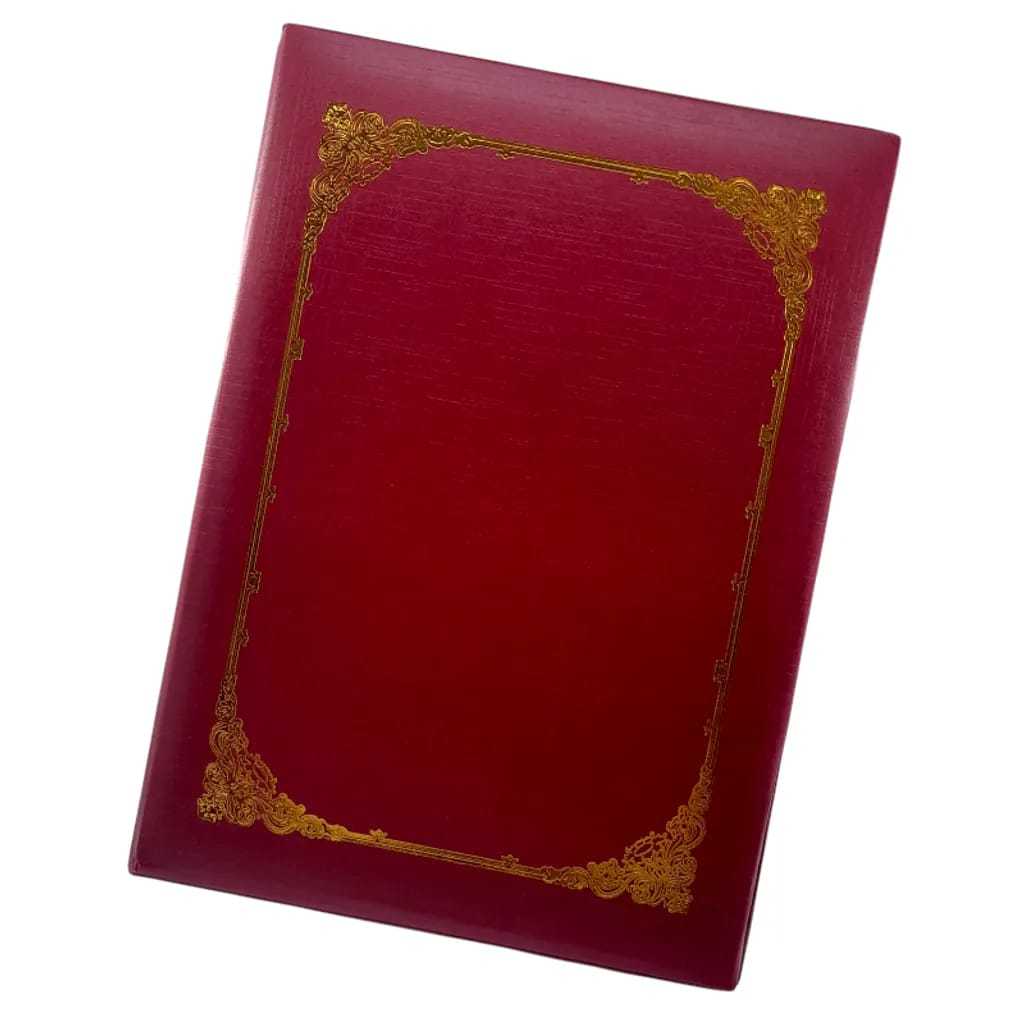 A4 Certificate Holder Hard Cover with Gold Border PVC Waterproof ...