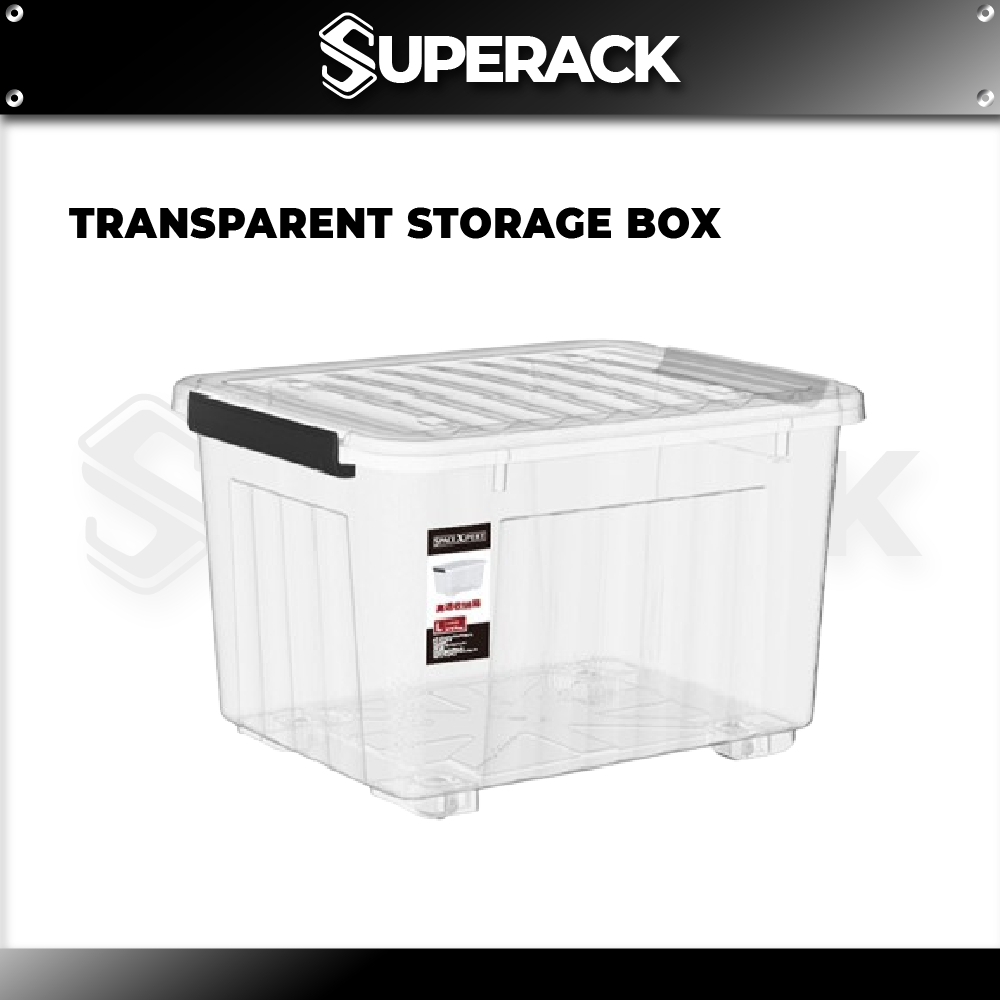 SUPERACK Storage Box Plastic Transparent Organizer Store Room With ...