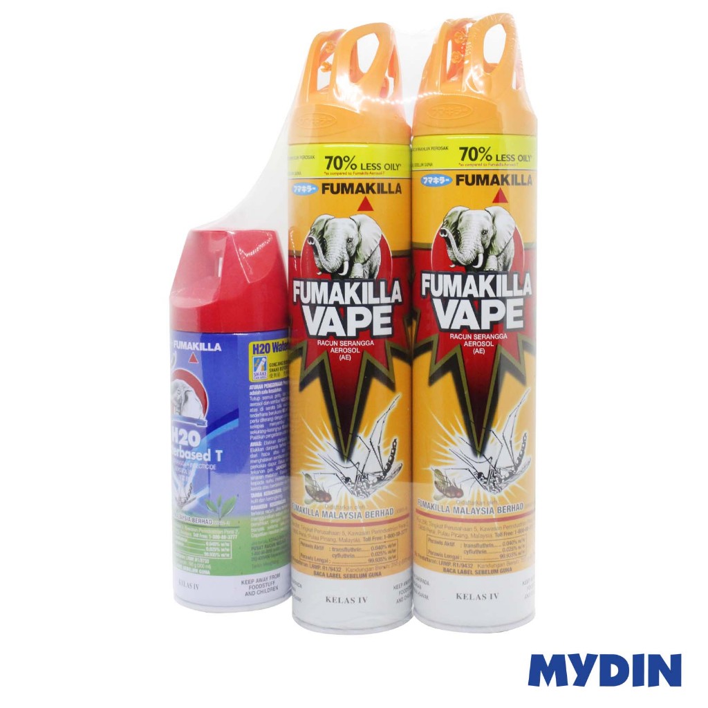 Fumakilla Vape Aerosol (2 x 600ml) FOC Fumakilla Vape H2O Water-Base ...